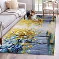 Birch Trees Path Washable Area Rug 4x6 Nature Leaves Forest Landscape ...