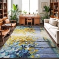 Birch Trees Path Washable Area Rug 6 x 9 ft Nature Leaves Forest ...