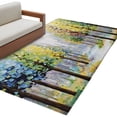 Birch Trees Path Washable Area Rugs 2.7'x5', Leaves Autumn Forest ...