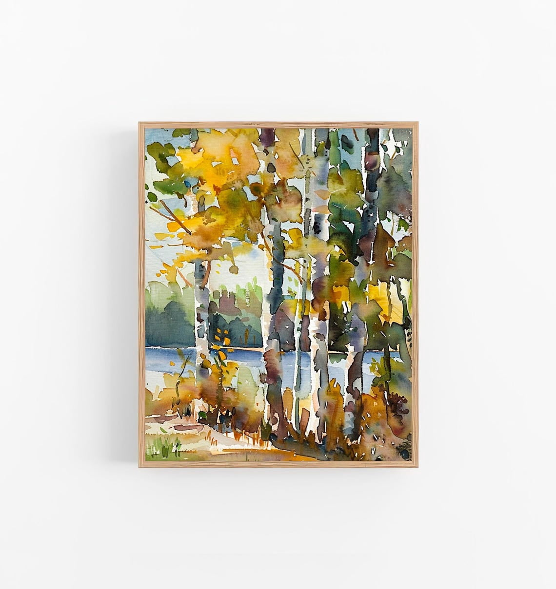 Birch Trees Watercolor Style Art Print Aspen Birch Forest Watercolor ...