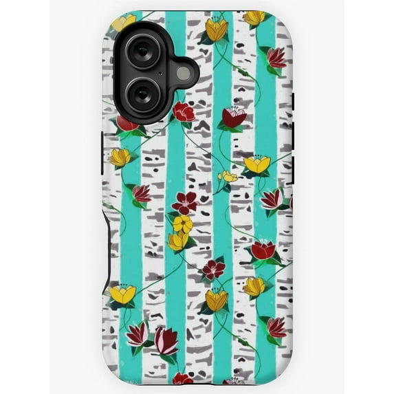 Birch Trees on Aqua Nature Art Phone Case for iPhone 11 12 13 14 15 16 17 Pro Max - Walmart.com