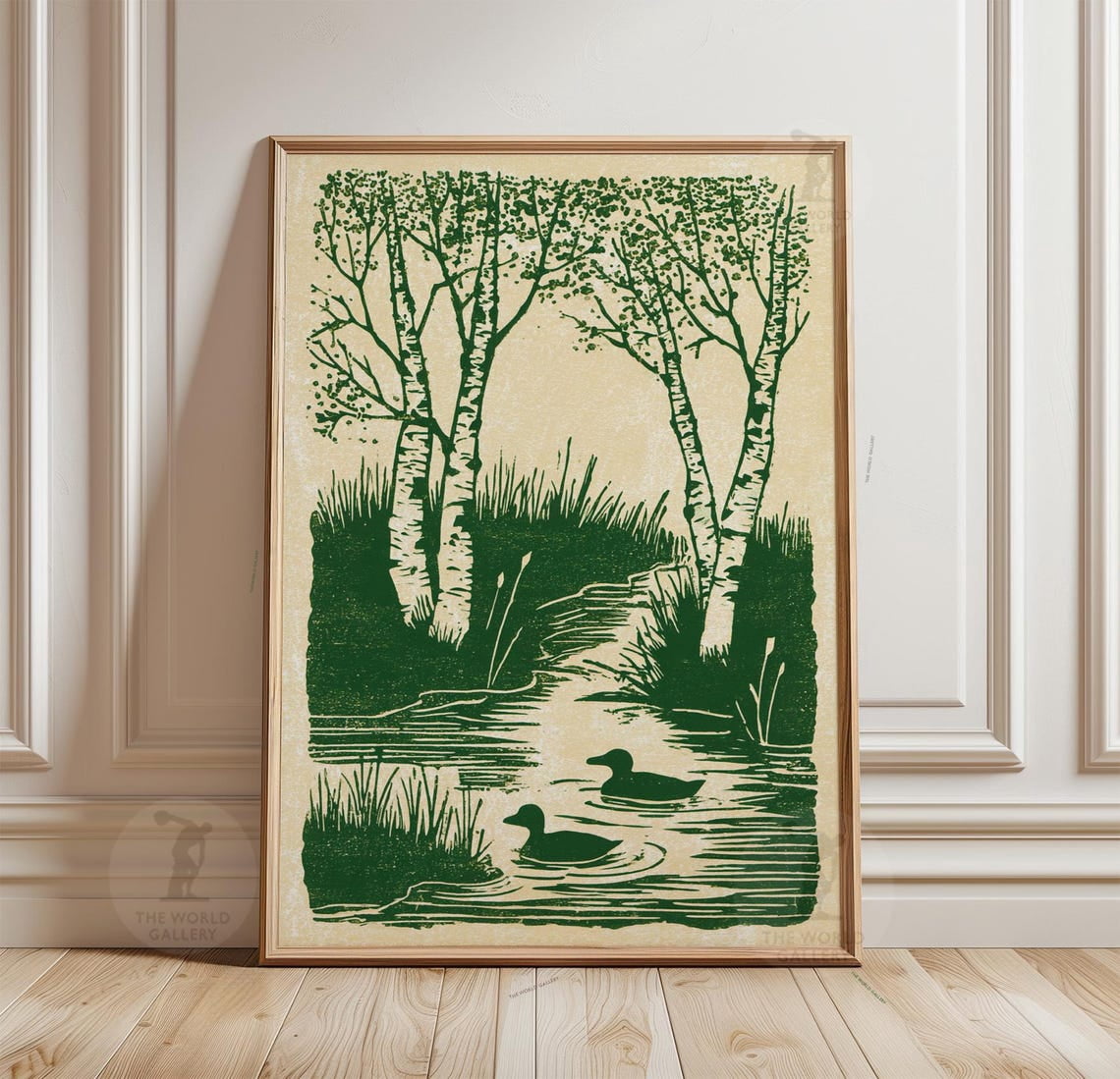Birch Woodland River Nature Landscape Poster Unframed Paper Print ...