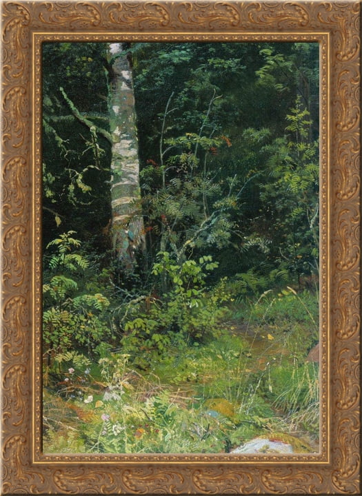 Birch and mountain ash 24x18 Gold Ornate Wood Framed Canvas Art by Ivan ...