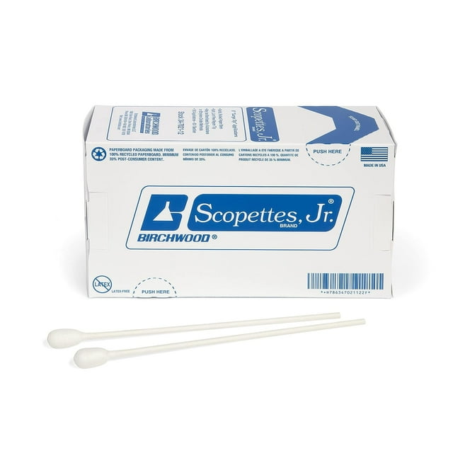 Birchwood 34-7021-12 Scopettes Jr. 8" Large Tip Applicator Swabs (2 ...