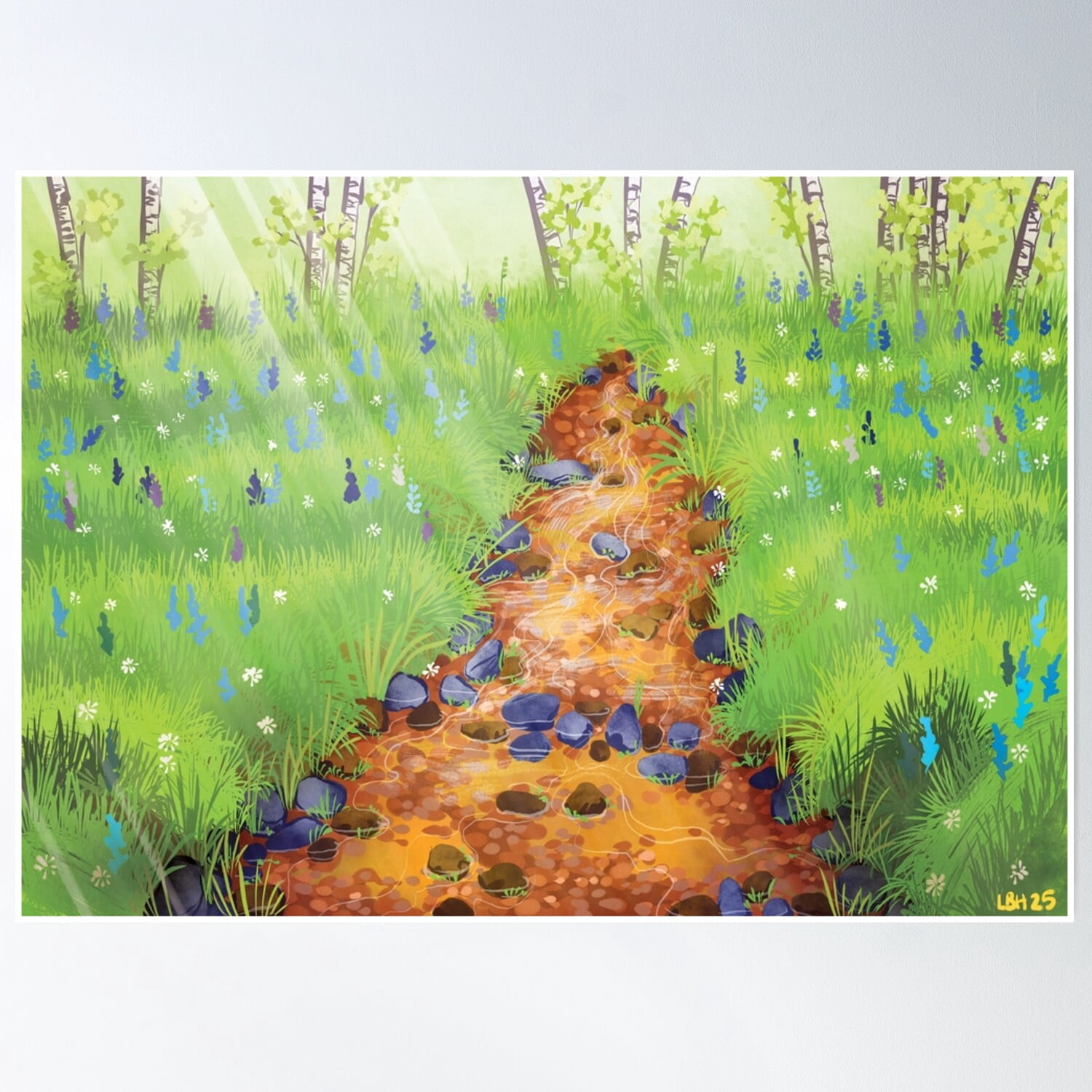 Birchwood Brook Poster Wall Art, Modern Wall Decor, 8x12 UNFRAMED ...