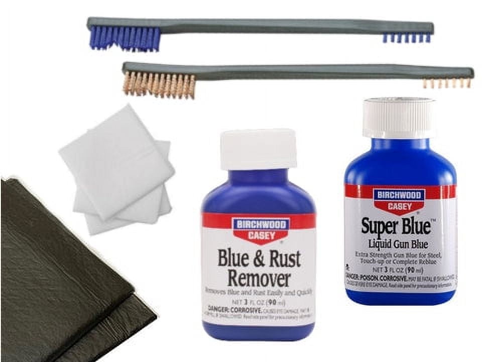 Birchwood Casey Super Blue, Blue and Rust Remover, Patches, Brushes ...