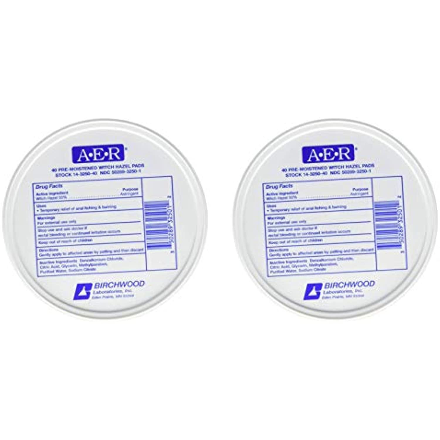 Birchwood Laboratories AER Medicated Witch Hazel Pads, Flushable ...