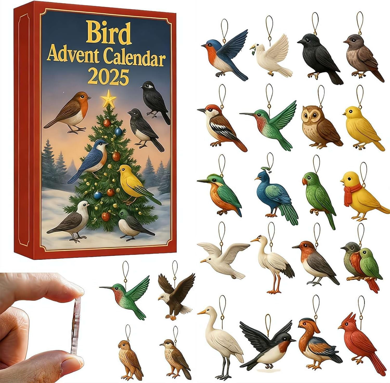 Bird Advent Calendar 2025, 24 Days Christmas Countdown Calendars with ...