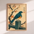 Bird Art Print, Japanese Woodblock Style, Cherry Blossom Wall Decor ...