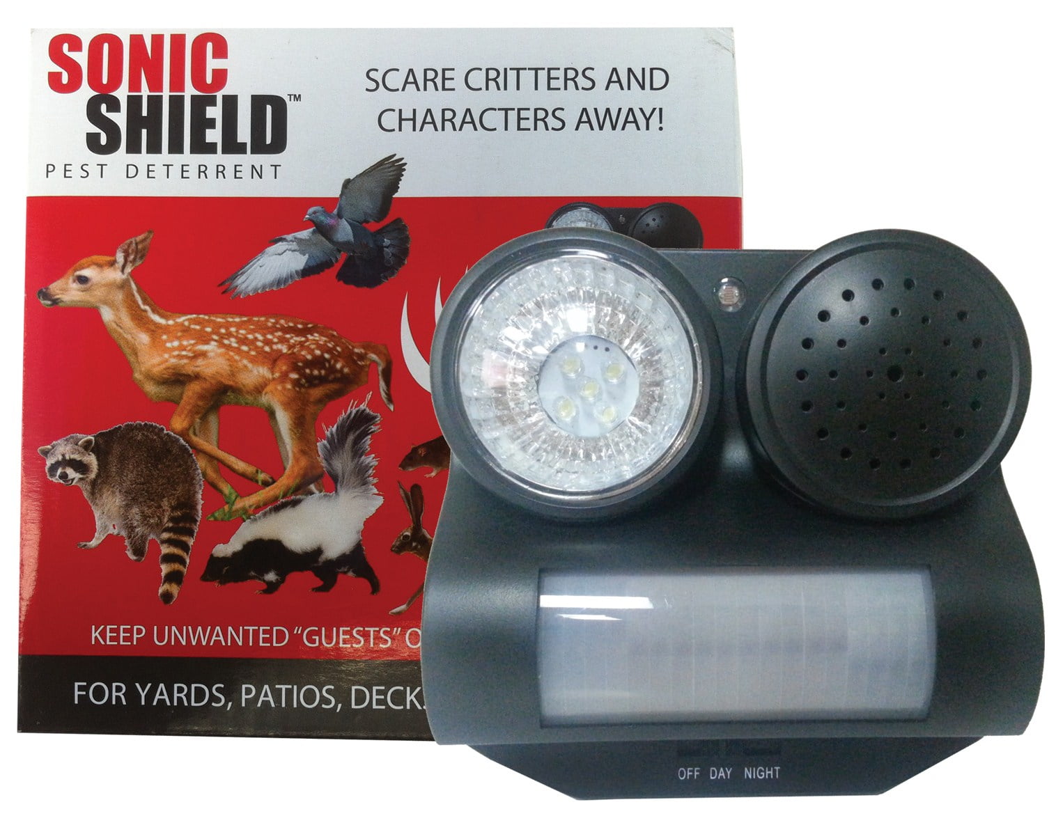 Bird B Gone Sonic Shield Pest Deterrent, Deter Birds, Deer, Raccoons ...