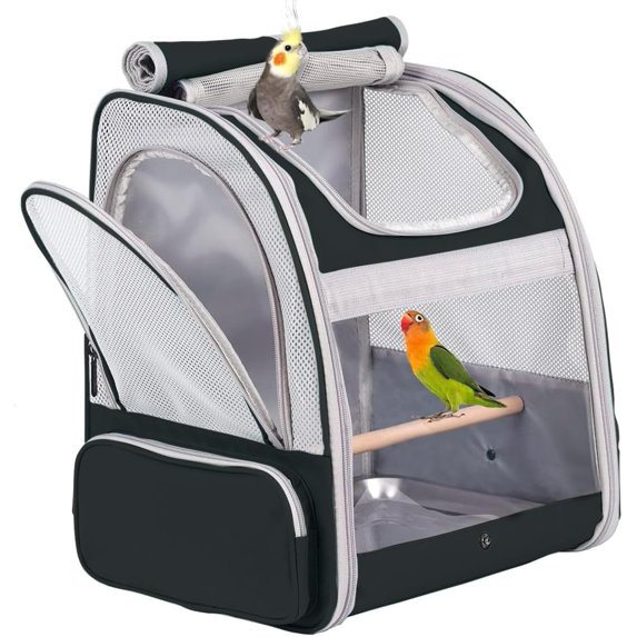 Bird Backpack Carrier with Stand Perch, Bird Travel Backpack for Hiking ...