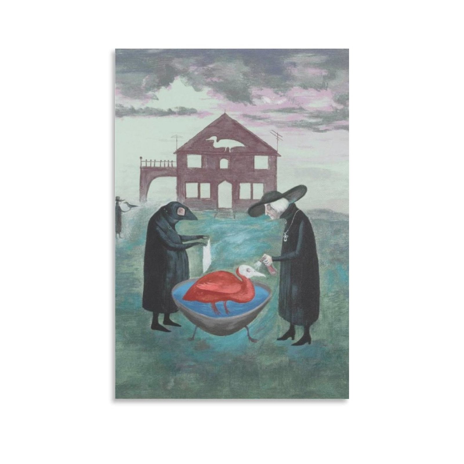 Bird Bath 1974 by Leonora Carrington Painting Canvas Poster Wall Art ...