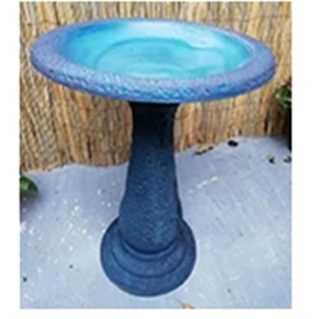 Exomixer Bird Bath with Outdoor Stand, Light Blue, 20.5 in. Durable and ...