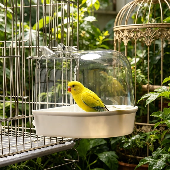 Bird Bath Box For Parrots Cage Hanging Bathroom For Cockatiel Budgie ...