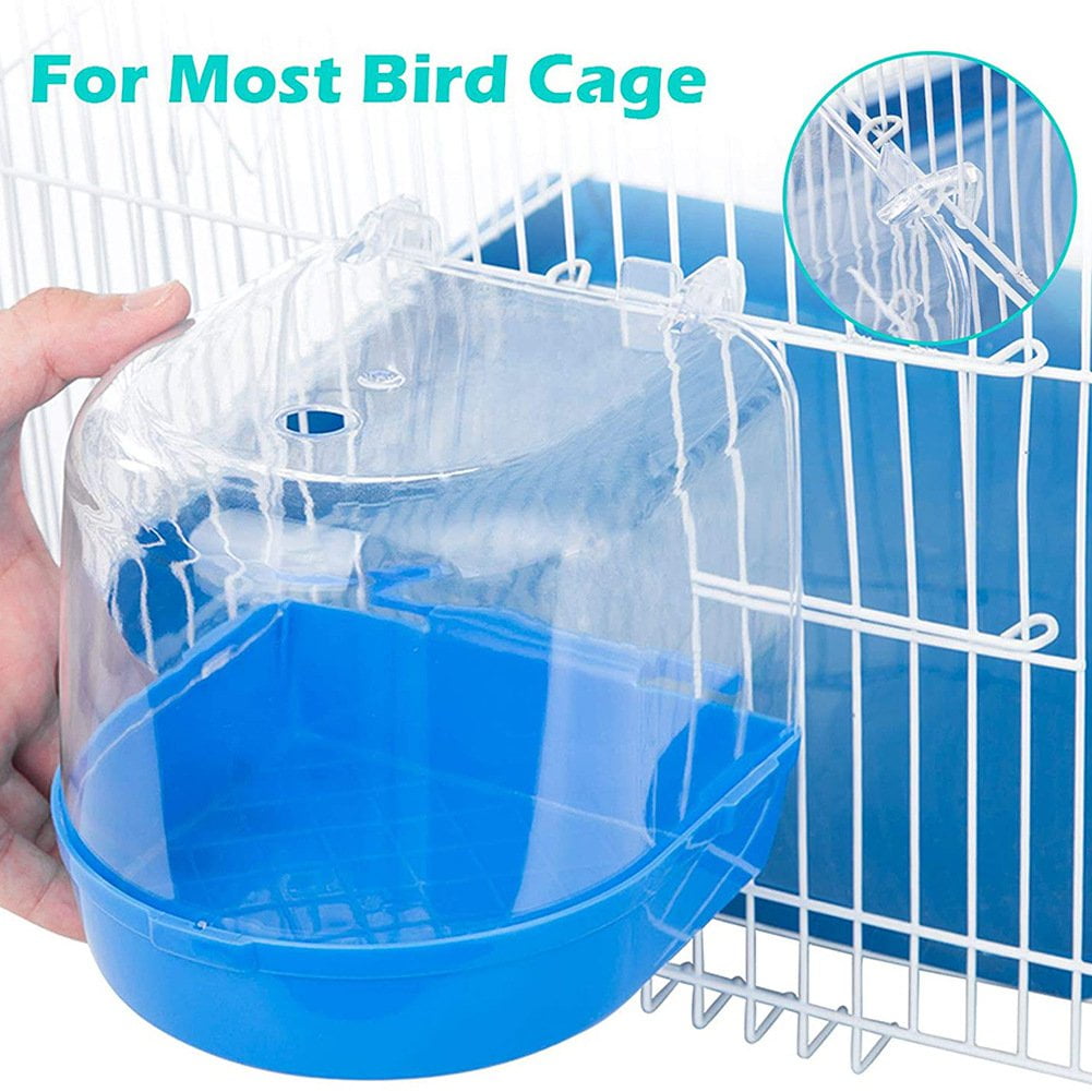 Bird Bath Box Hanging Birdbath Toy Parakeet Caged Bathing Tubs Parrot ...