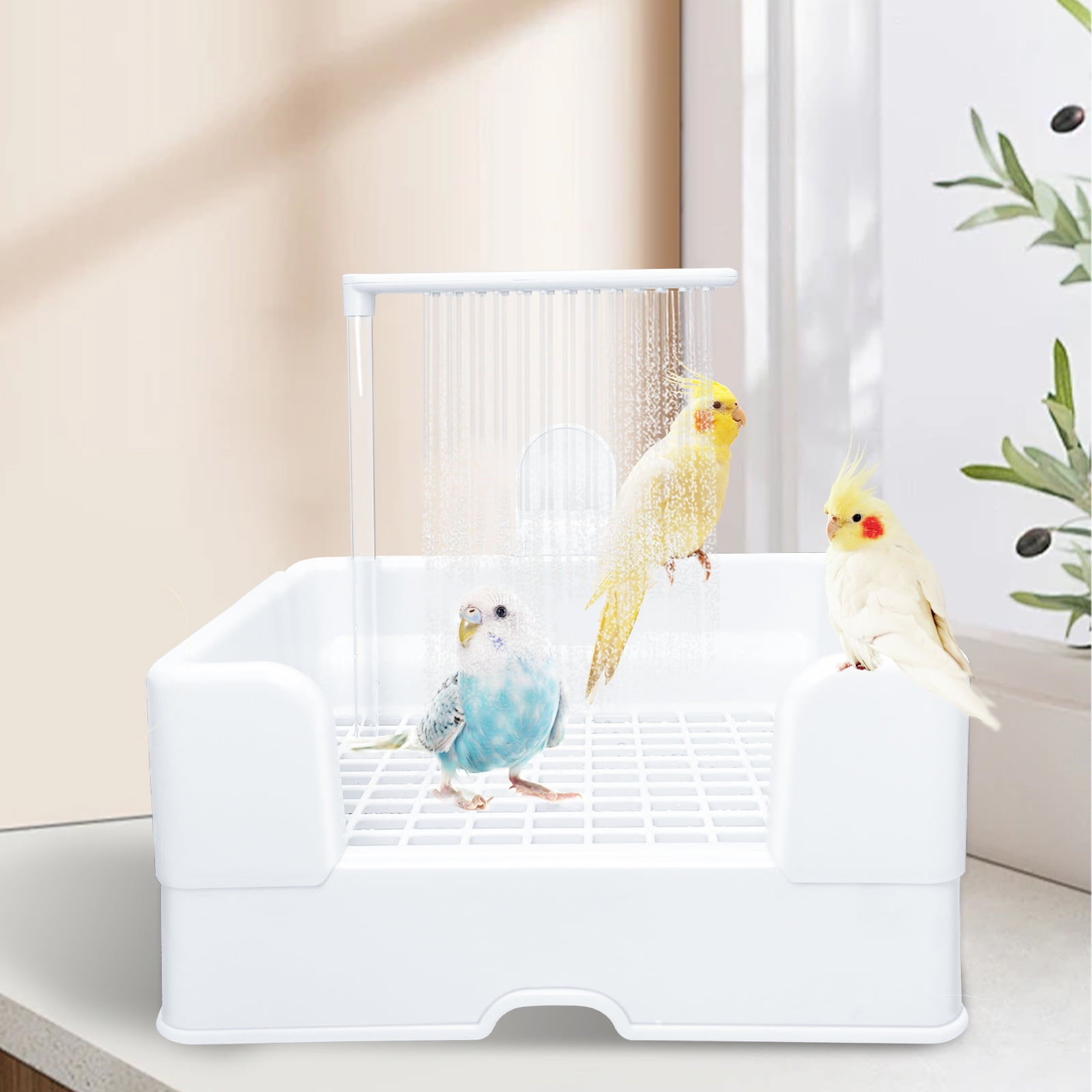 Bird Bath for Cage,Parrot Shower Bathtub,Automatic Water Cycle Bird ...