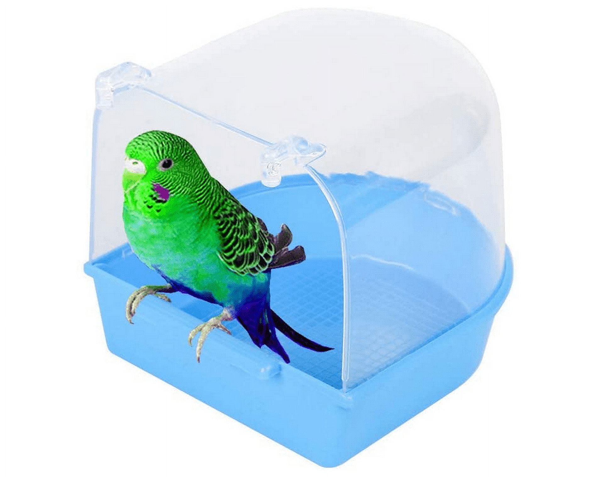 Bird Bath Cage Small Blue Bird Bath Tub Cover Shower Supplies for ...