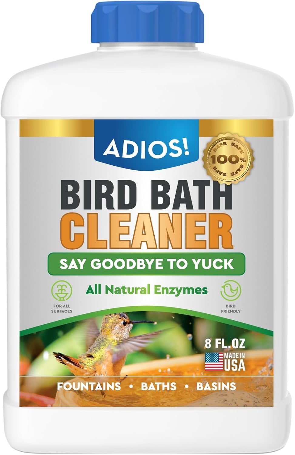 Bird Bath Cleaner for Outdoor Fountains and Bowls, Safely Cleans Metal ...