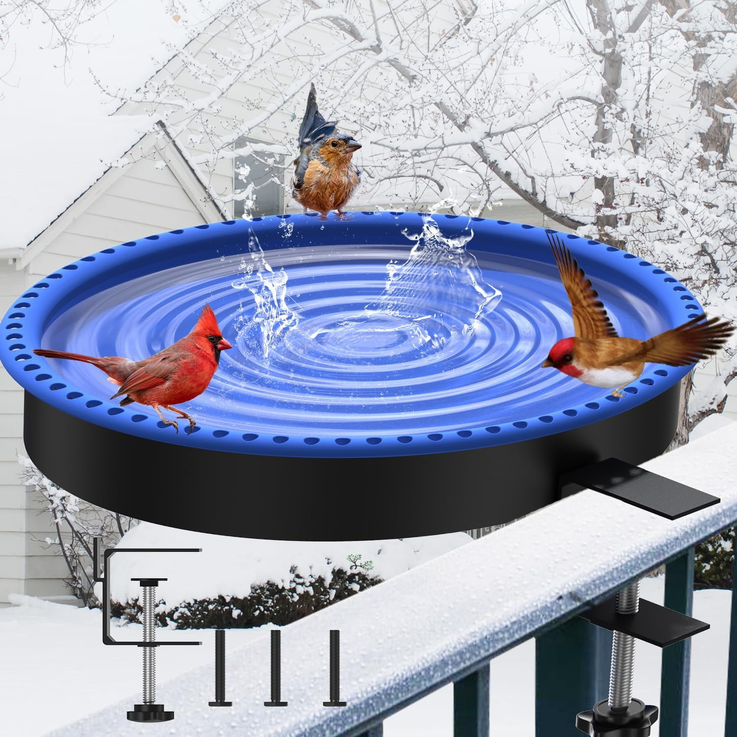 Bird Bath Heater, 100W Thermostatically Controlled Heated Bird Baths ...
