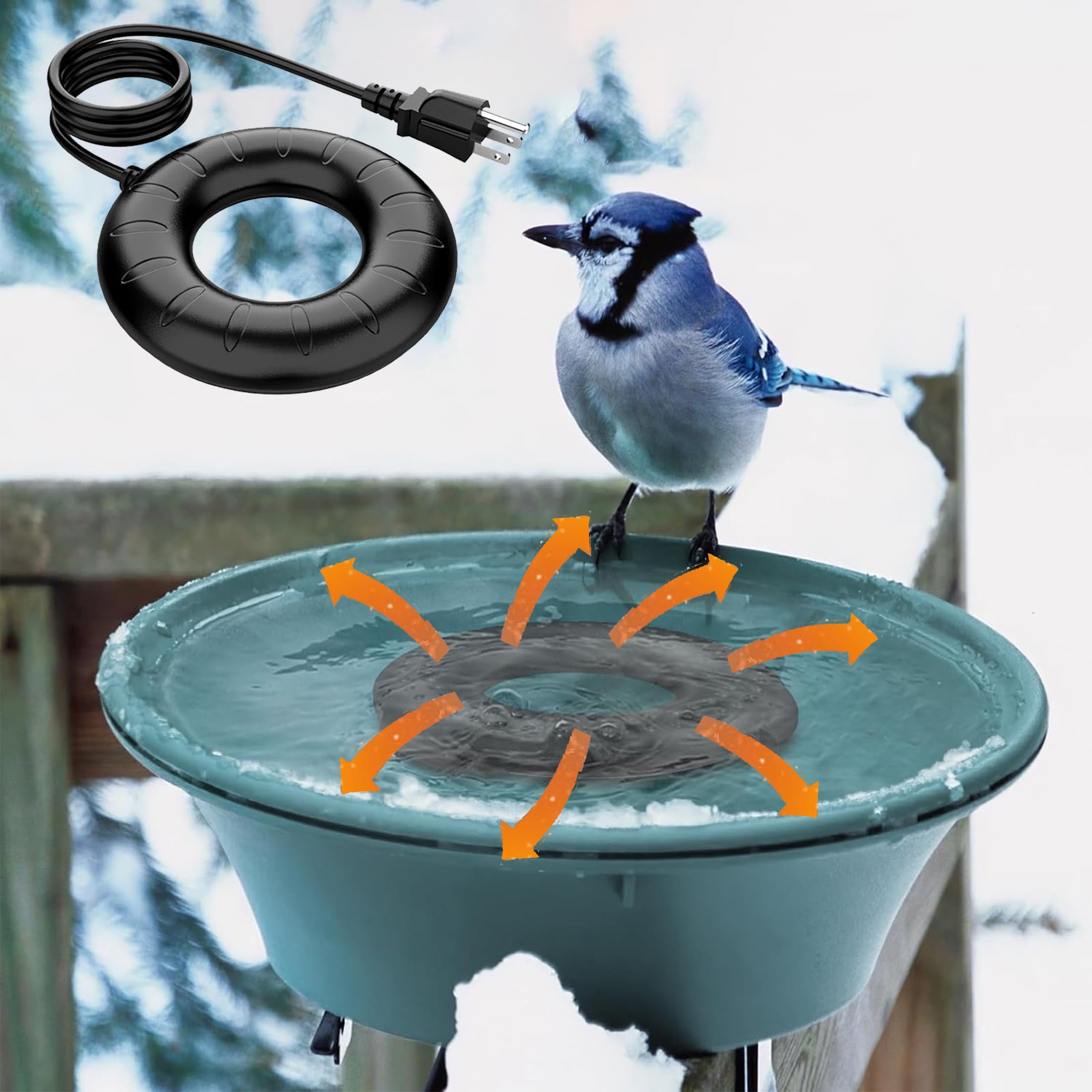 Bird Bath Heater 70W Black, Heated Bird Baths for Outdoor in Winter ...
