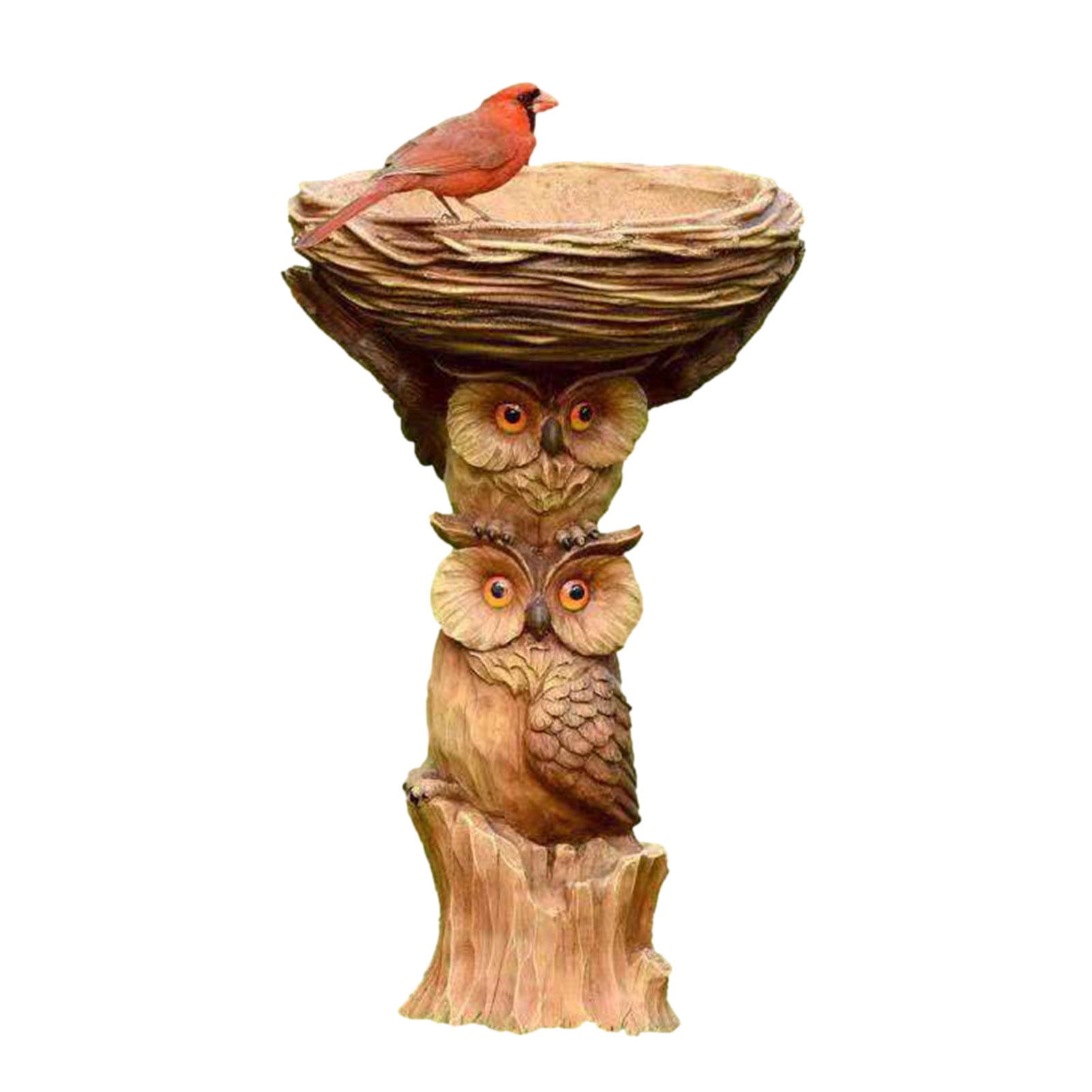 Bird Bath, Owl Resin Bird Baths for Outdoors with A Protective Coating ...