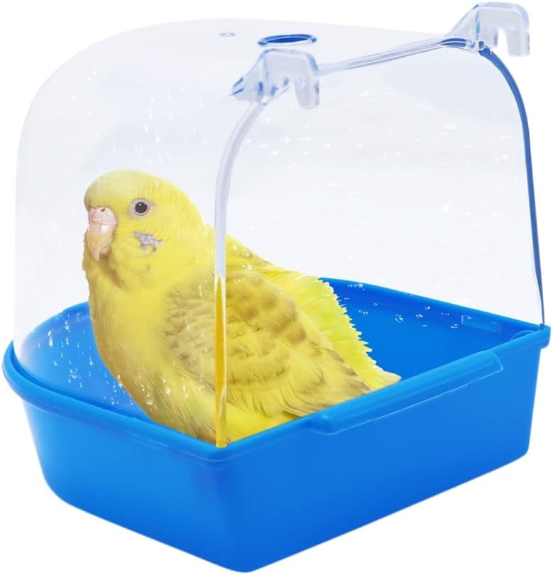 Bird Bath Shower Box Hanging Parrot Bathtub Bowl Cage with Hooks ...