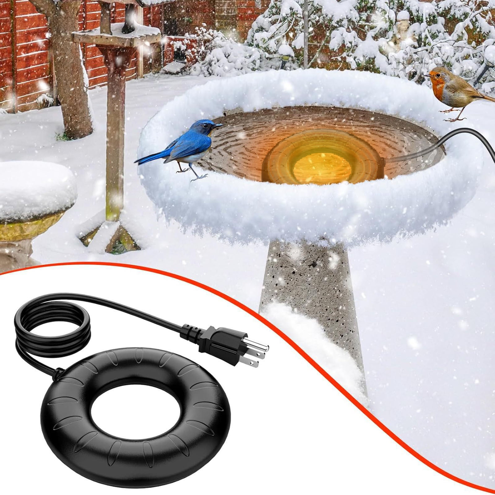 Bird Bath Winter Ice Melter - Submersible Automatic Thermostat Control ...