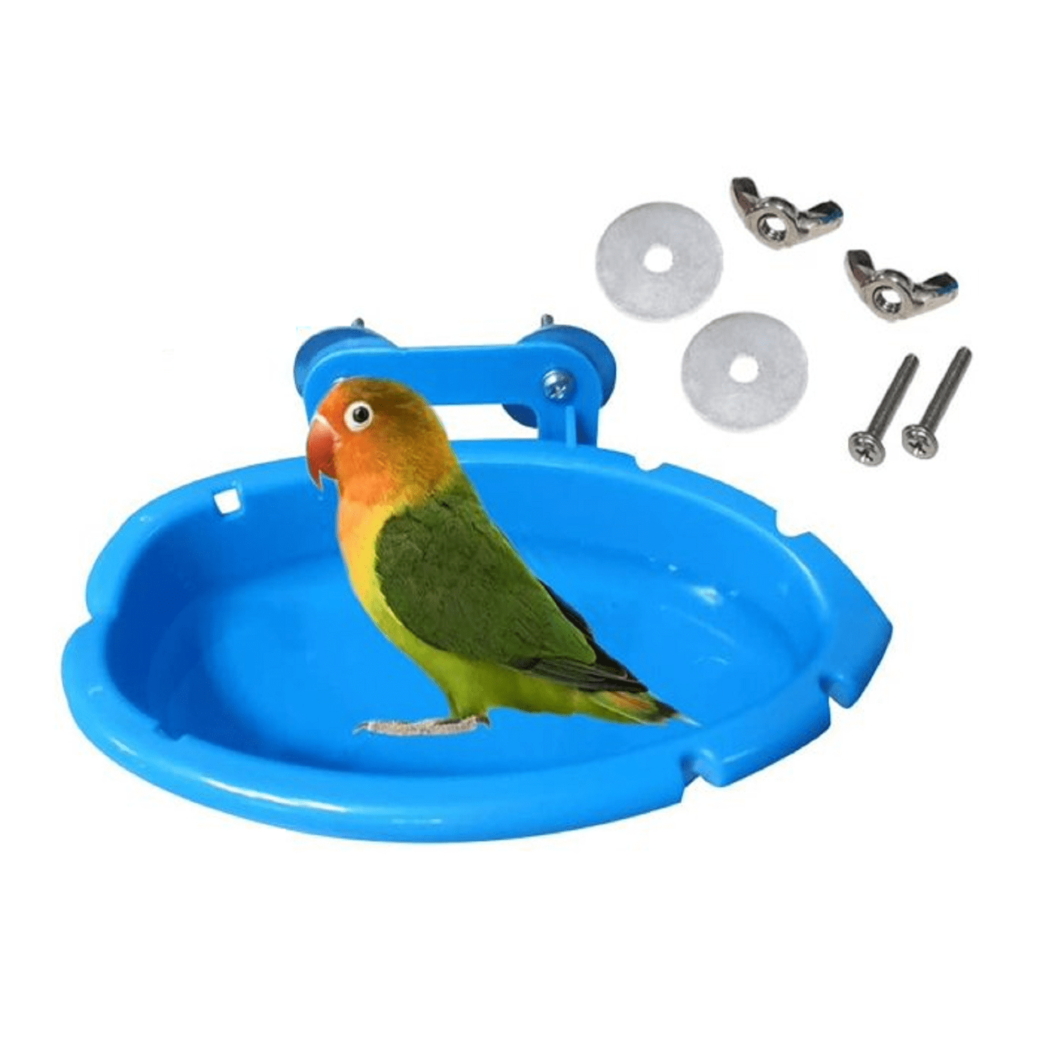 Bird Bath for Cage Blue Budgie Hanging Small Tub for Parrot Parakeets ...