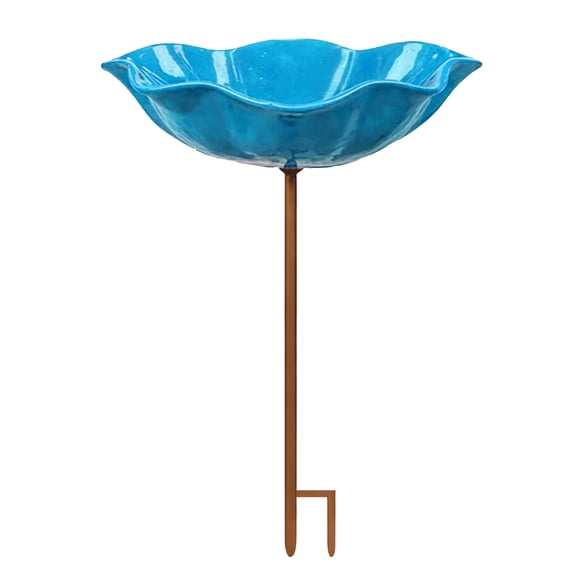 Bird Bath for Outside, Metal Flower Stakes with Bird Watering Station ...