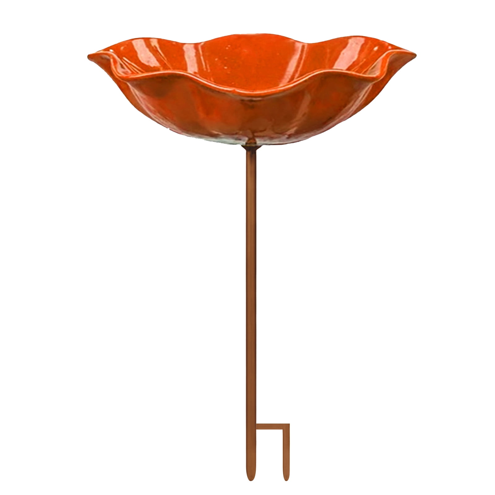 Bird Bath for Outside, Metal Flower Stakes with Bird Watering Station ...