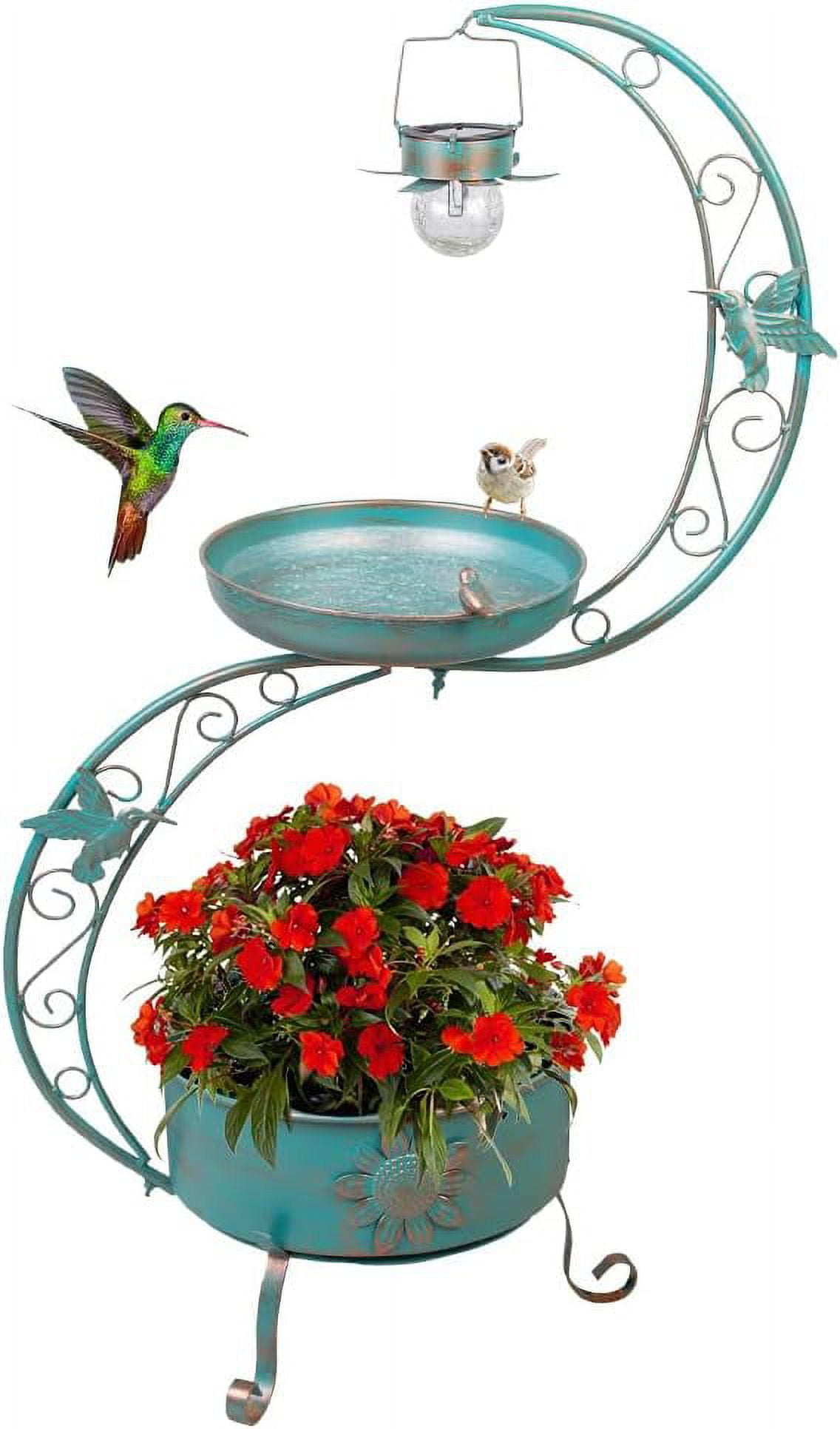 Bird Bath with Flower Planter Pedestal, 36" Bird Baths for Outdoors ...