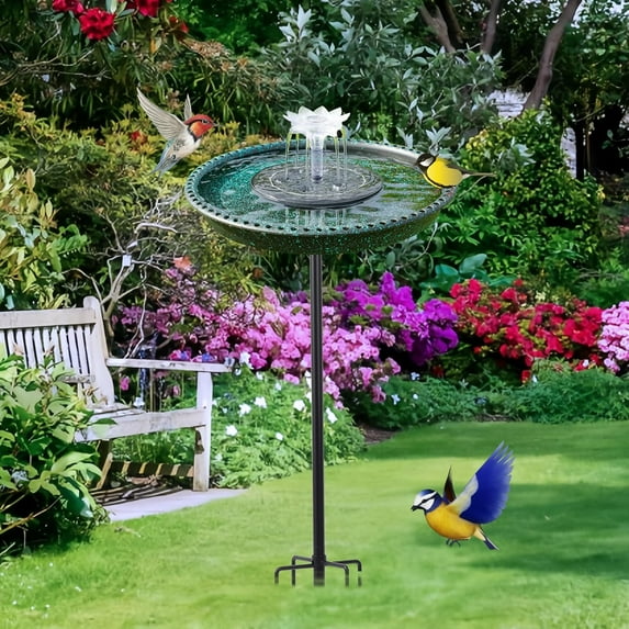 Bird Bath with Solar Powered Fountains for Hummingbirds, Stable Stylish ...