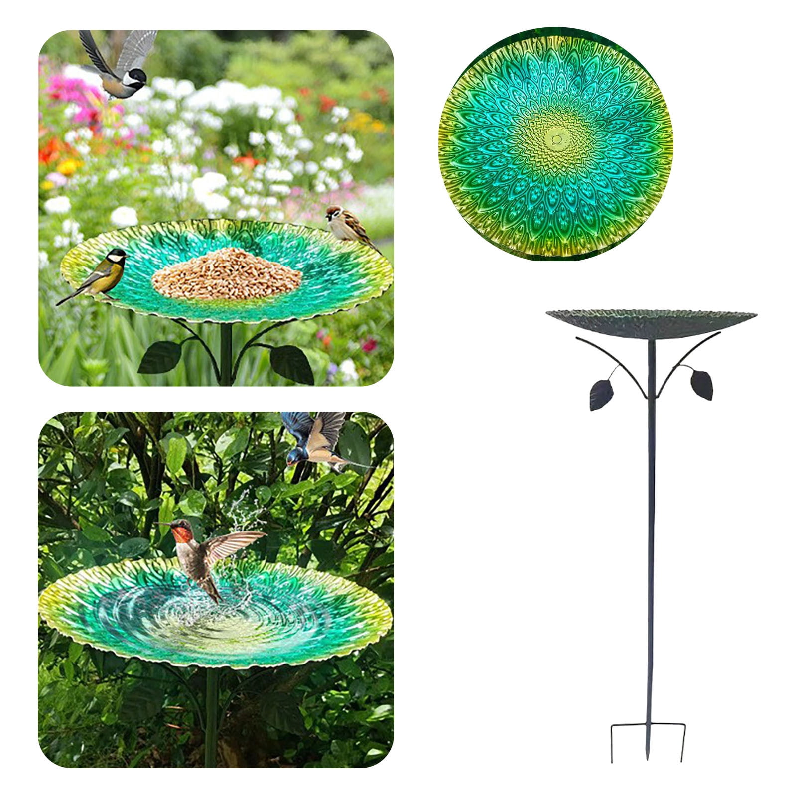 Bird Baths for Outdoors, Outdoor Bird Bath, 32.6 Inch Hight Metal ...