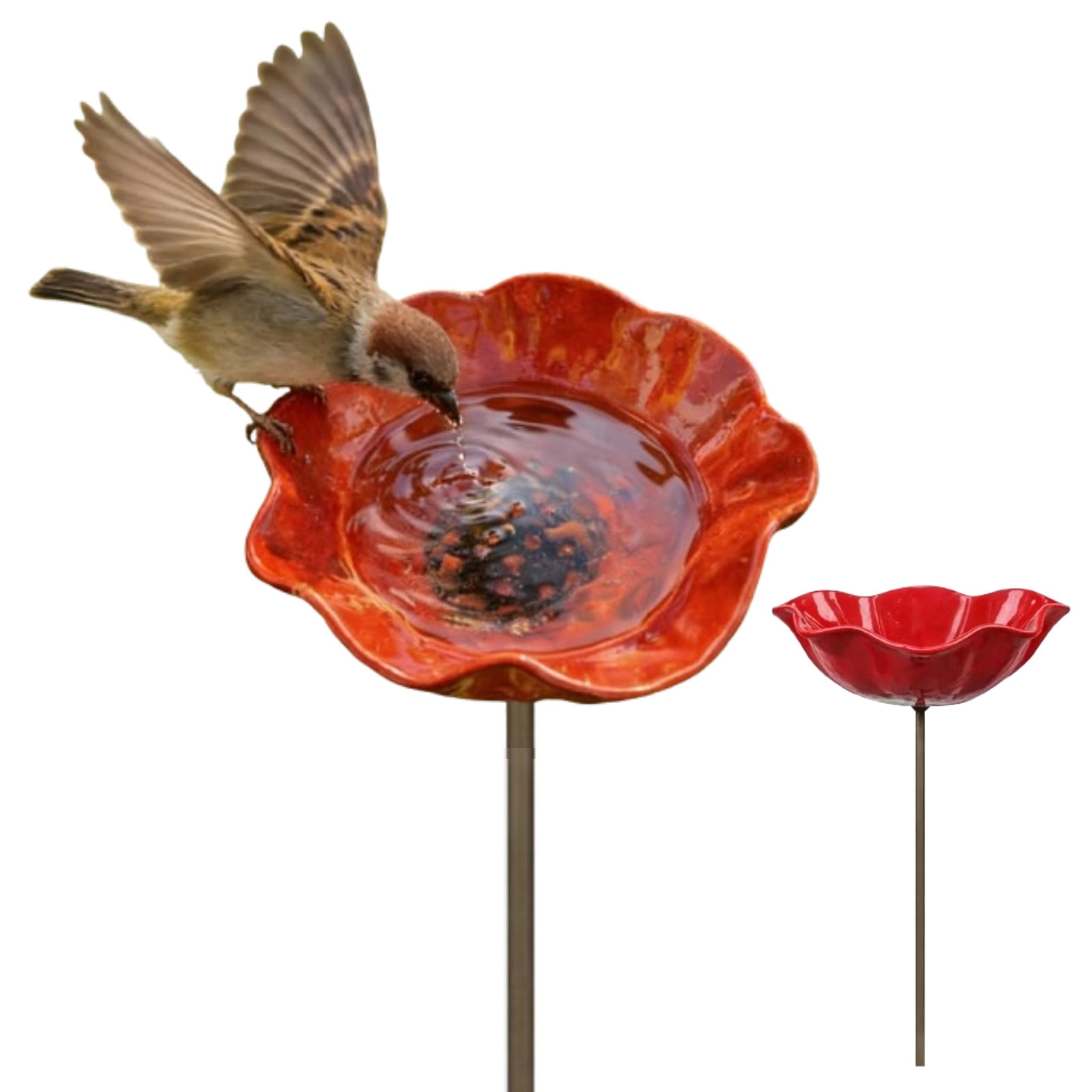 Bird Baths for Outdoors, Colorful Metal Bird Bath for Outside ...