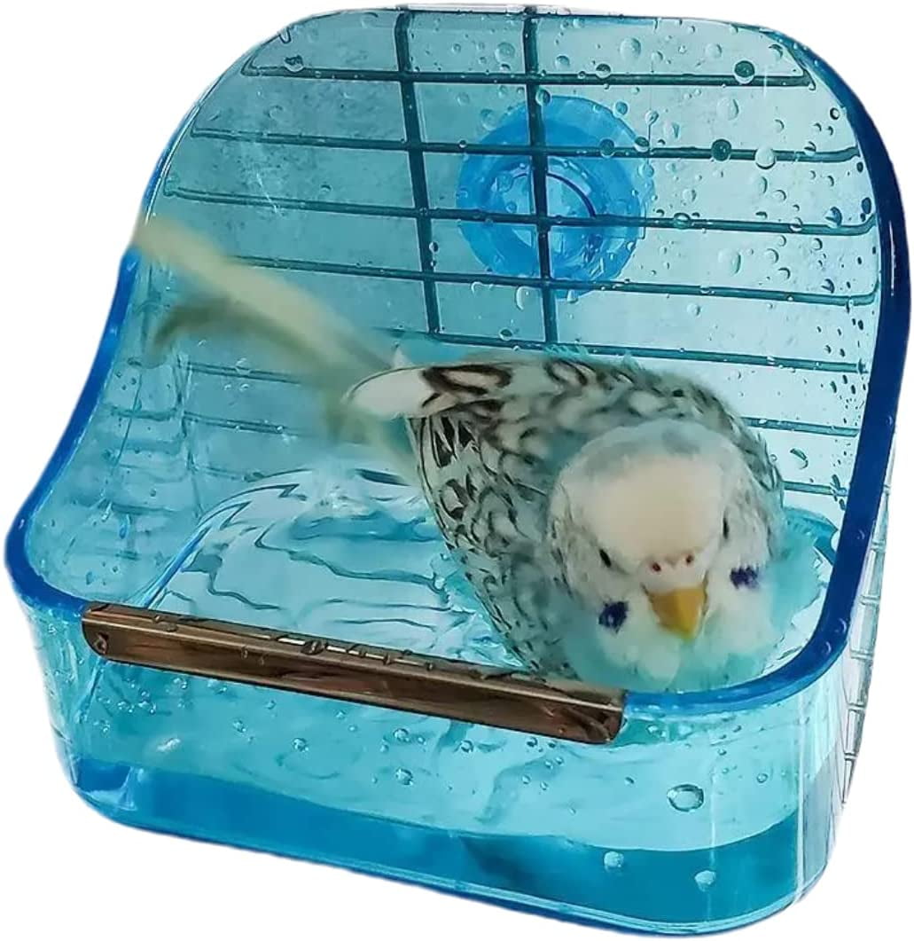 Bird Bathtub, Crystal Pet Bird Bath Box, Bird Cage Parrot Bathing Tub ...