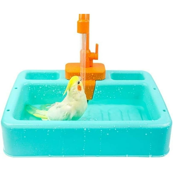 Bird Bathtub, Parrot Shower Box, Automatic with Faucet, Bathing Tub ...