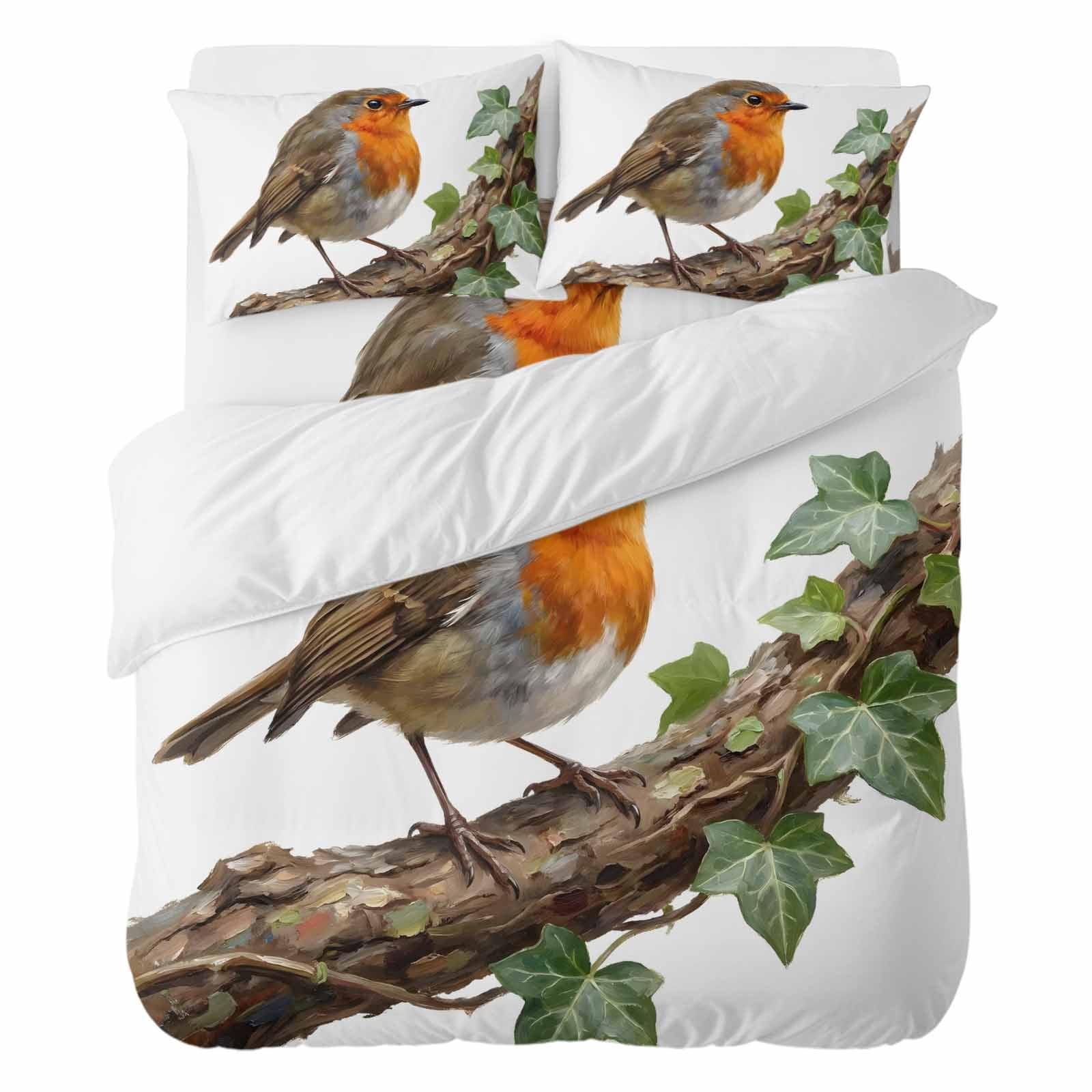 Bird Bedding Duvet Cover Set California King Size 4 Pieces, Ivy Branch ...