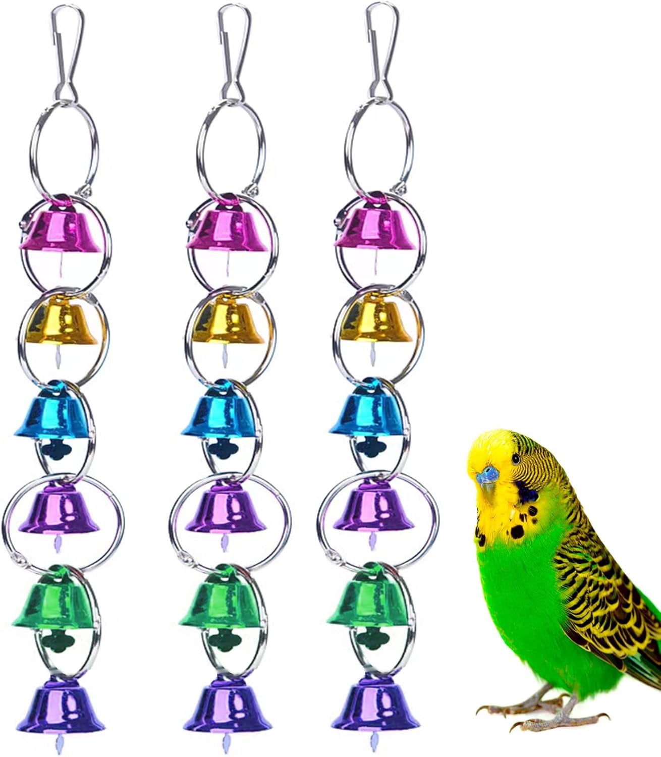 Bird Bells Toy Chewing Hanging Ring Toy Cage Bite for Pet Budgie ...