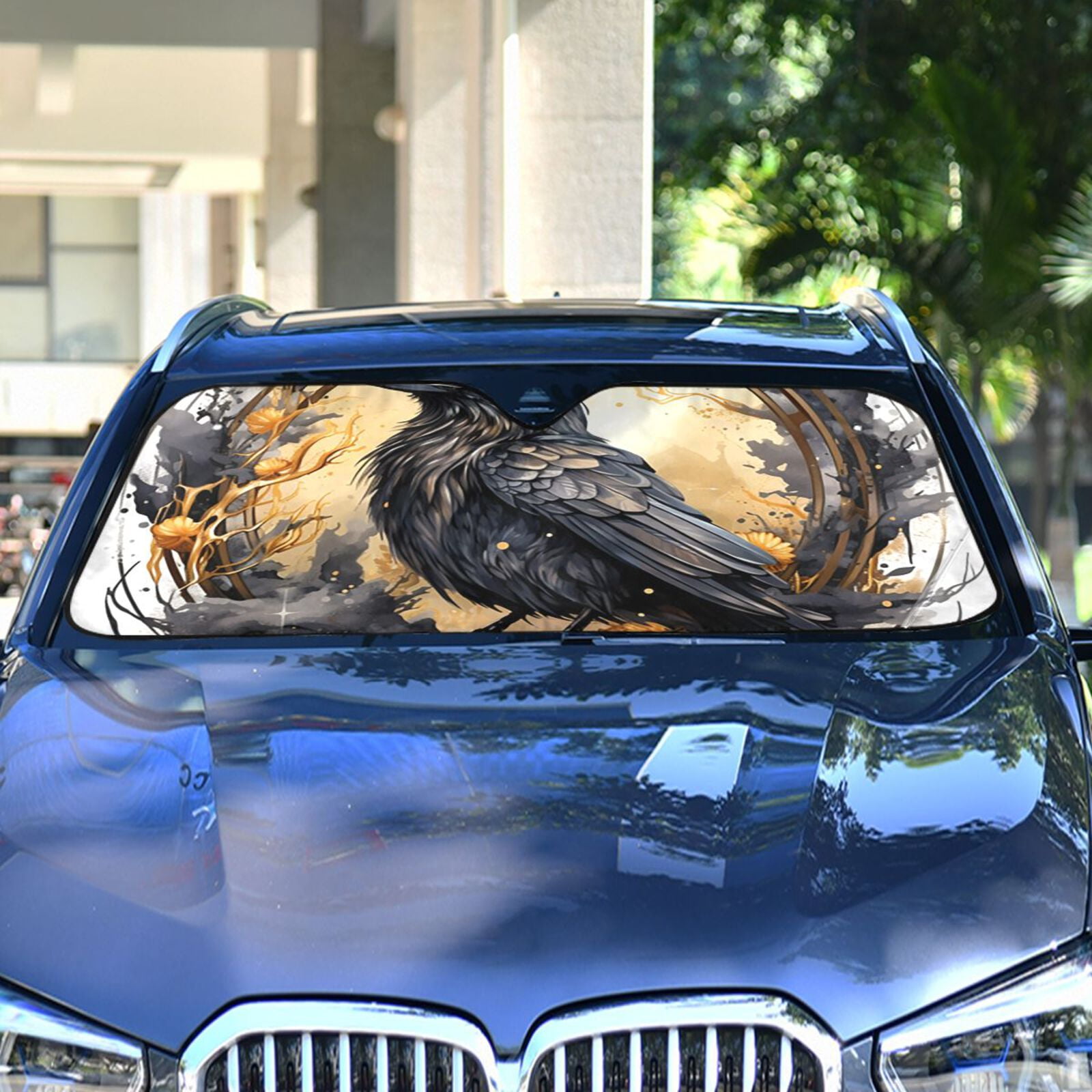 Bird Black Automotive Front Car Windshield Sun Shade Reflector Foldable ...