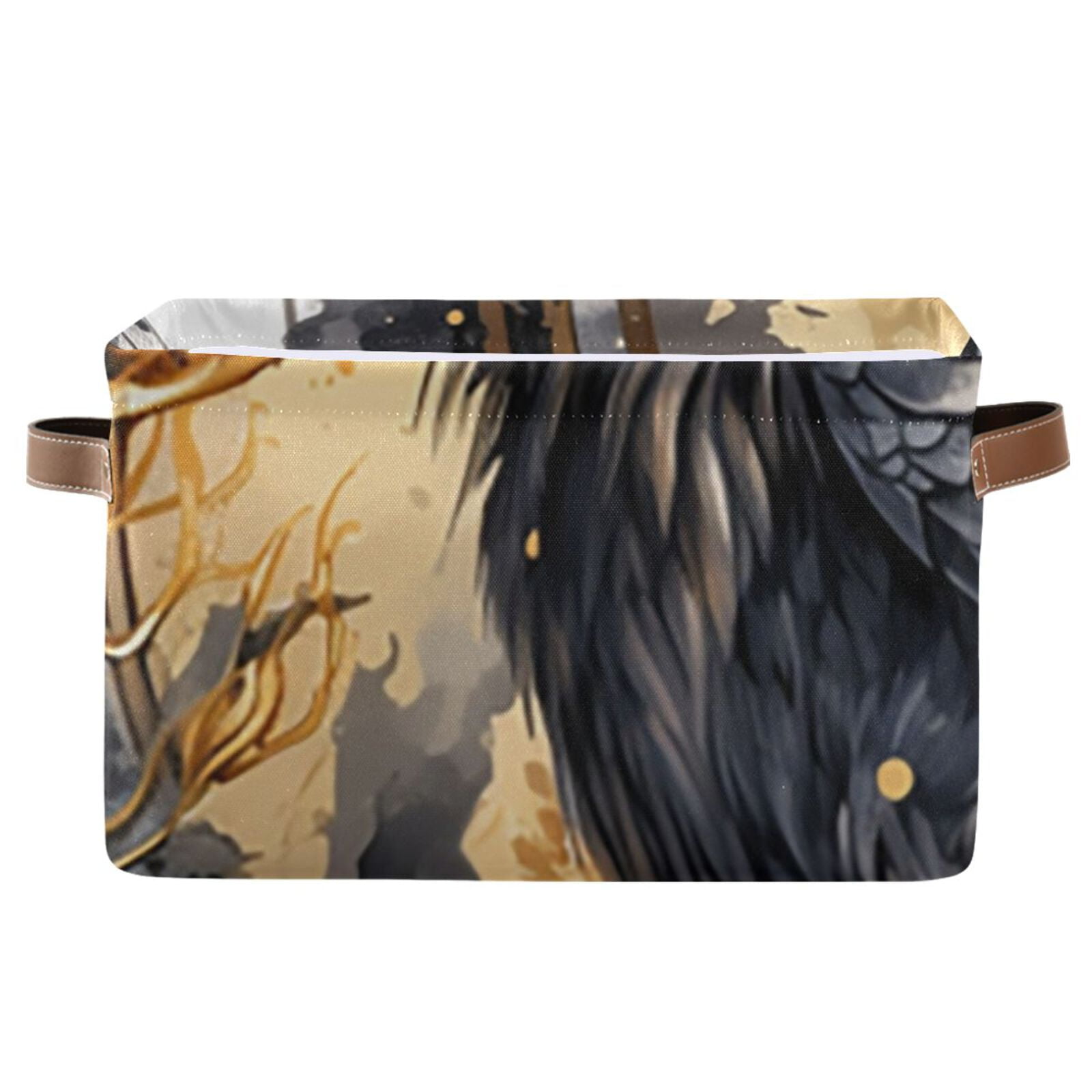 Bird Black Storage Bins Baskets With Handles Storage Box Clothes ...