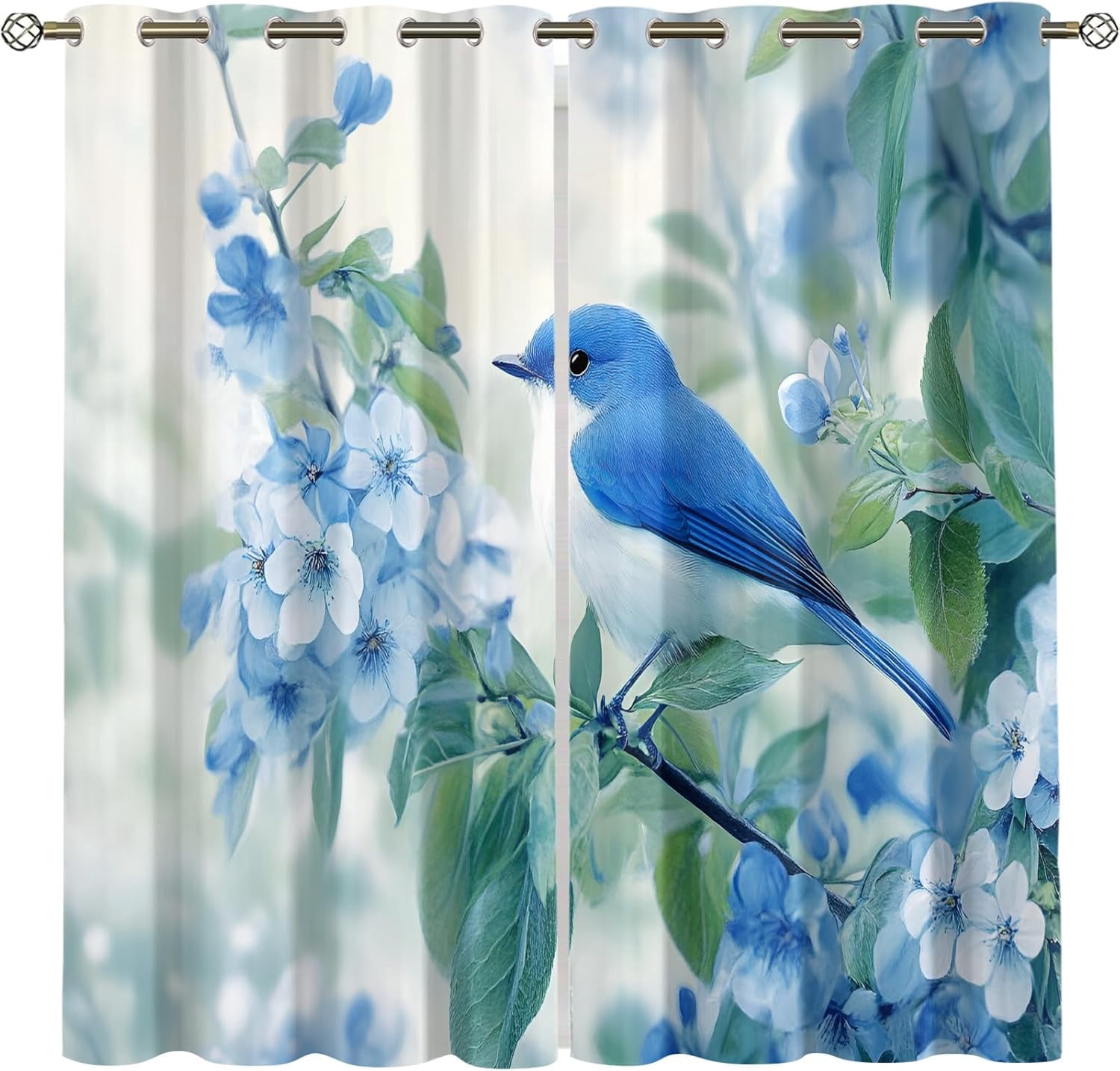 Bird Blackout Curtains, Wildlife Animal Window Drapes for Bedroom ...