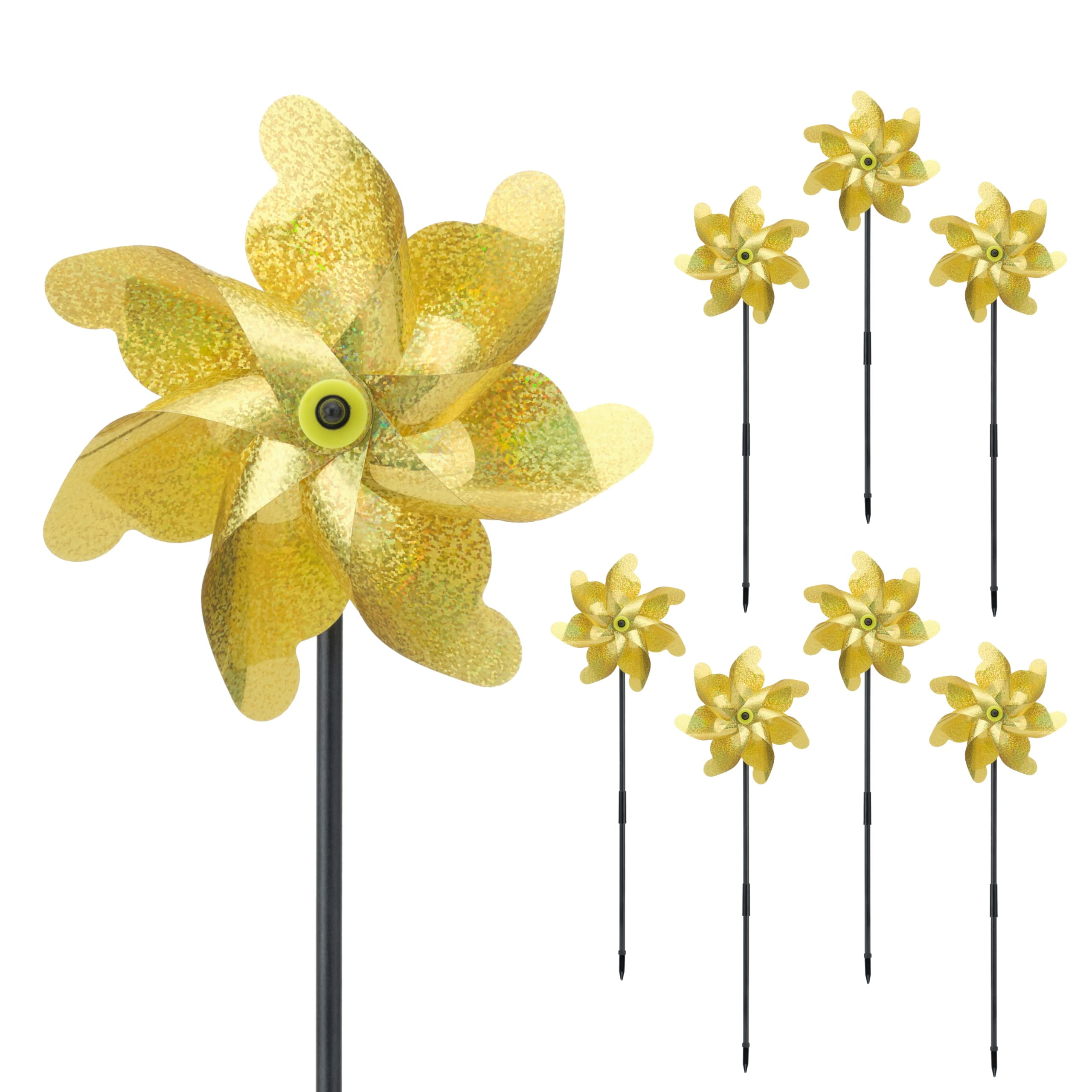 Bird Blinder Holographic Garden Pinwheels, Decorative Bird Deterrent ...