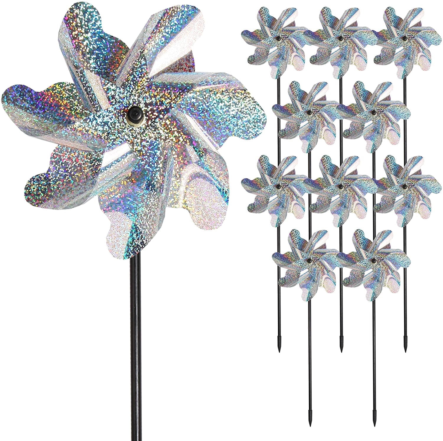 Bird Blinder Repellent Wind Spinners - Durable Plastic, 10pack 20inch ...