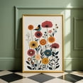 Bird Botanical Wall Art Bold Folk Art Floral Garden Illustration ...
