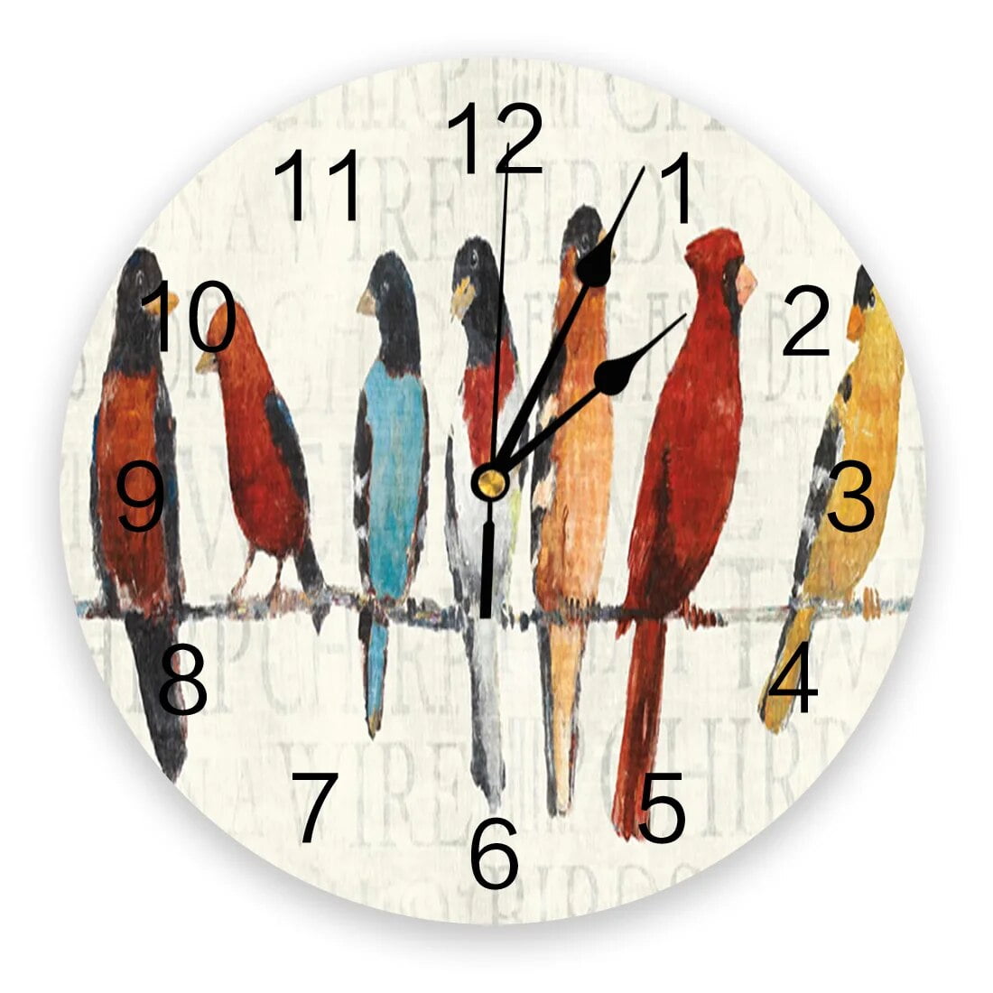 Bird Branch Retro Wall Clock Home Decor Bedroom Silent Oclock Watch ...