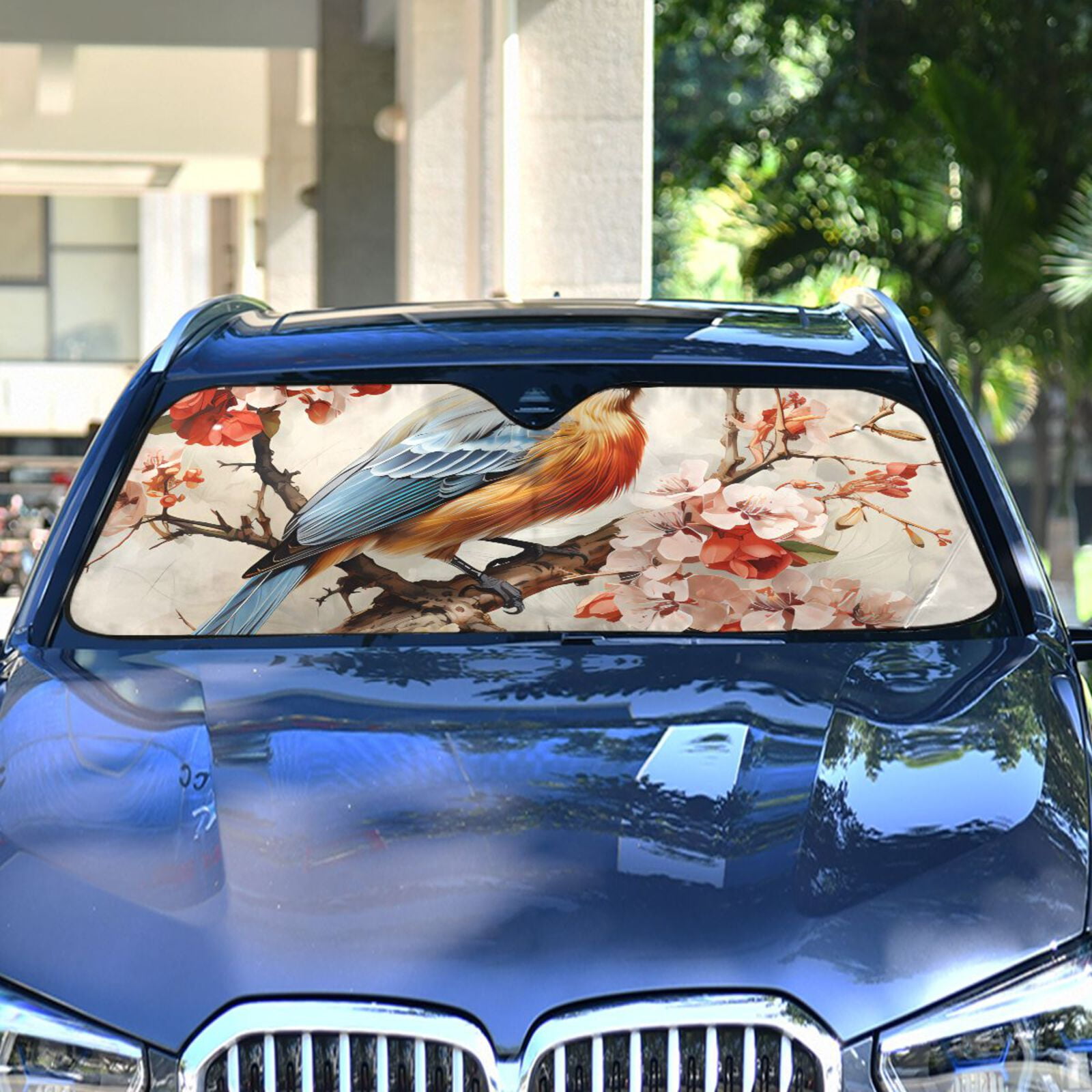 Bird Branches Flowers Automotive Front Car Windshield Sun Shade ...