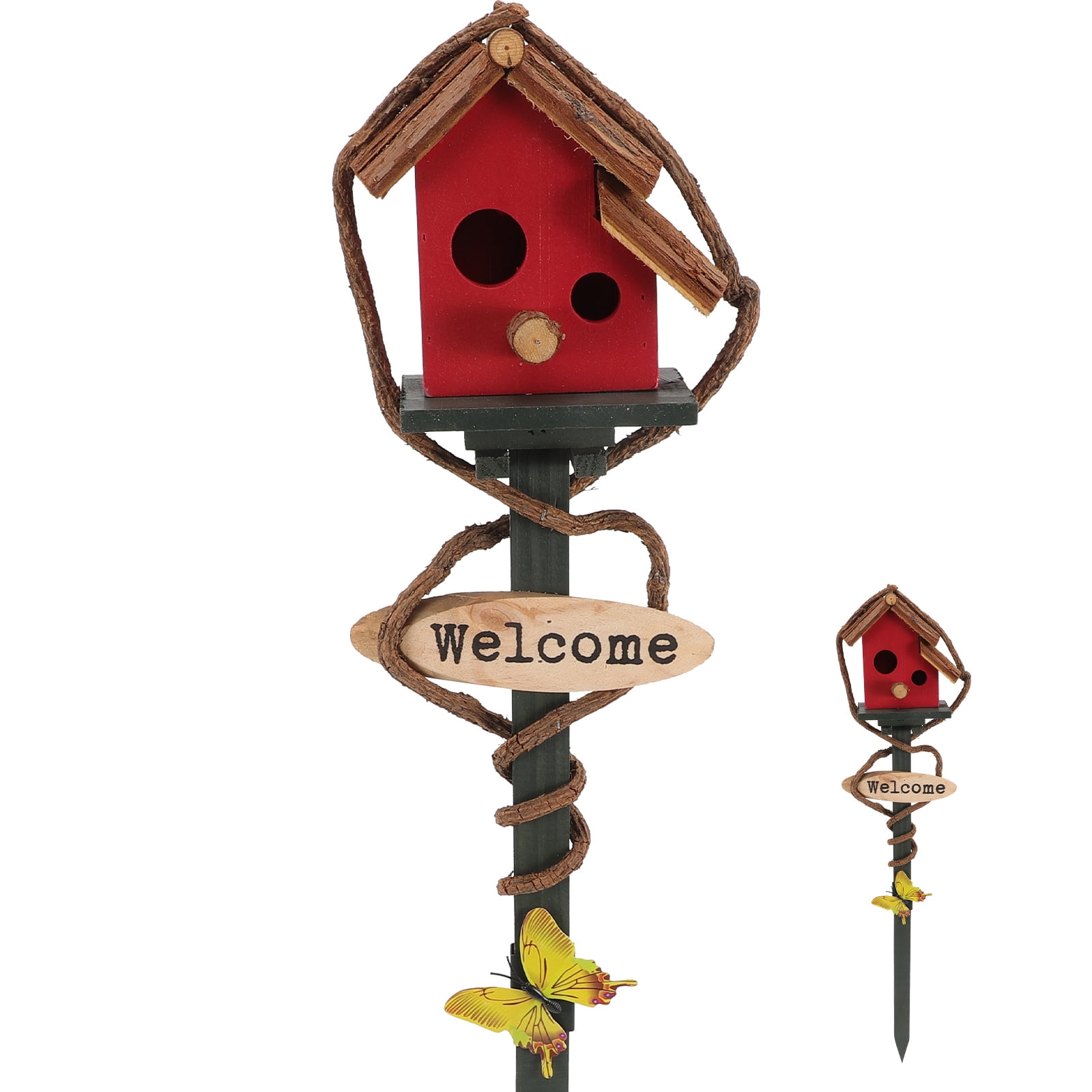 Outdoor Garden Bird House with Pole 1 Set Decorative Bird House for ...