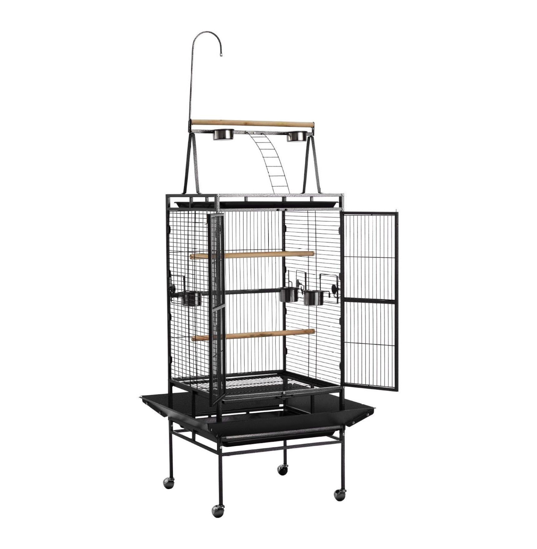 Bird Cage, 32.7x31.1x82.7in Open Top Wrought Iron Flight Cage for ...