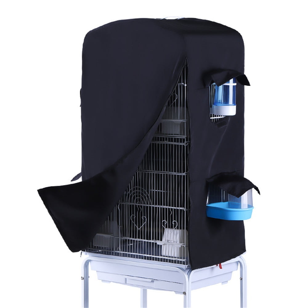 Bird Cage Cover for Night - Black Birdcage Cover with 4 Access Windows ...