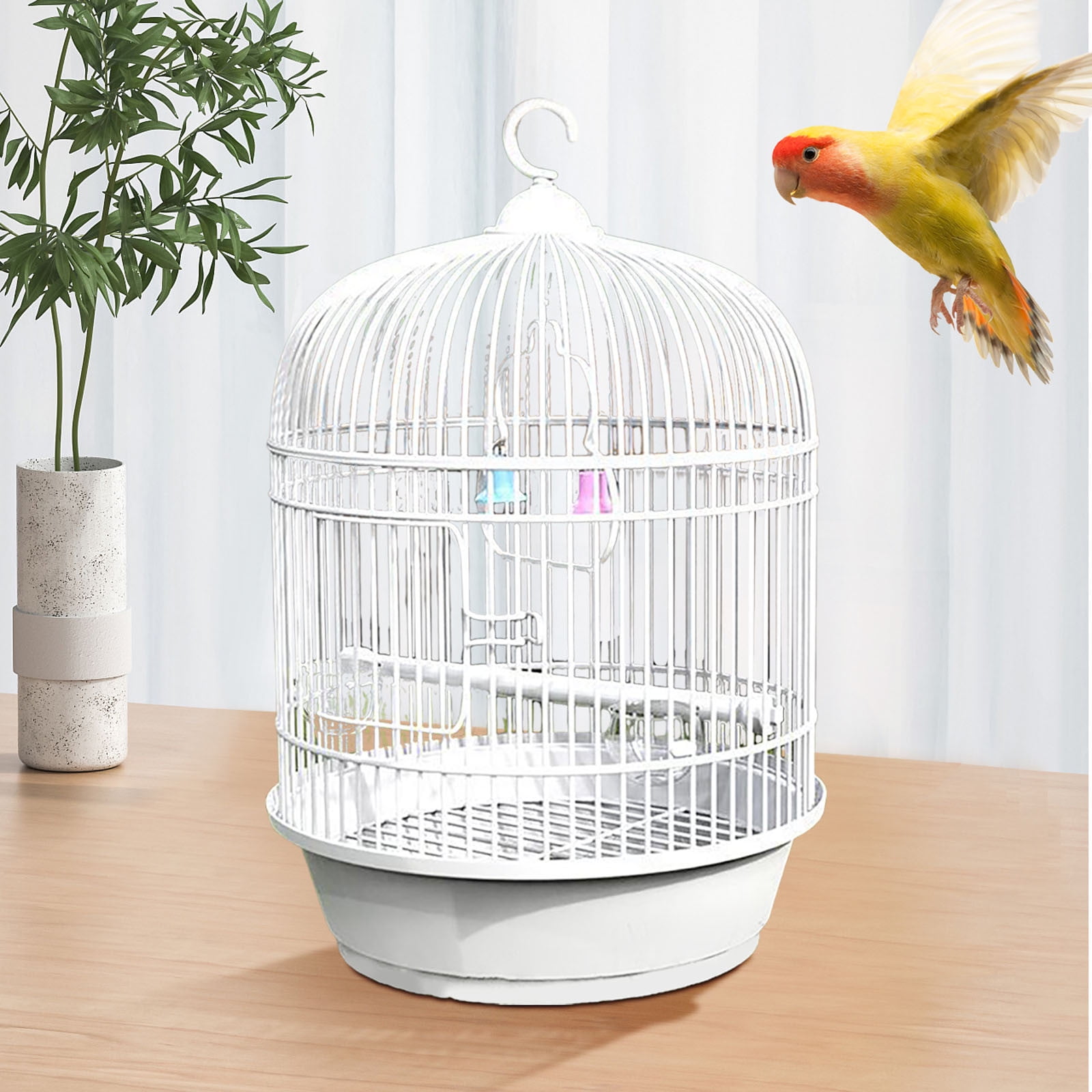 Bird Cage Round Portable Handrail Small Bird Cage Cage For Birds Bird ...
